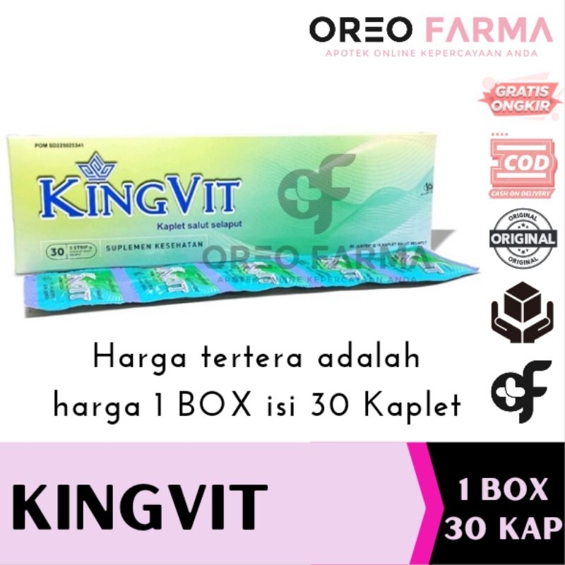 Jual Kingvit 1 Box isi 30 Kaplet | Kingvit Box | King Vit | Suplemen Promil Pria | Shopee Indonesia