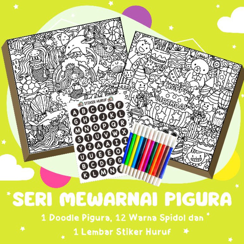 Jual SERI MEWARNAI PIGURA Mainan edukasi kreasi anak kertas mewarna ...