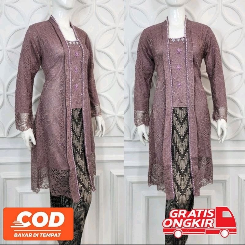 Jual (COD) Kebaya Kutu Baru Brukat Payet | Kebaya Wisuda | Kebaya Pesta | Kebaya Modren | Kebaya ...