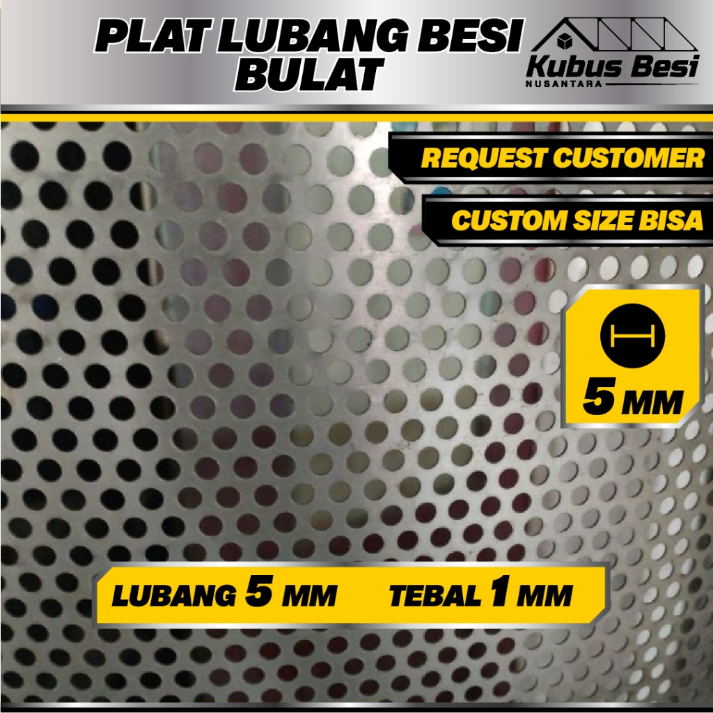 Jual 55x65 cm - Plat Lubang Bulat 5 mm - Tebal 1 mm. Ram Gril/Plat ...