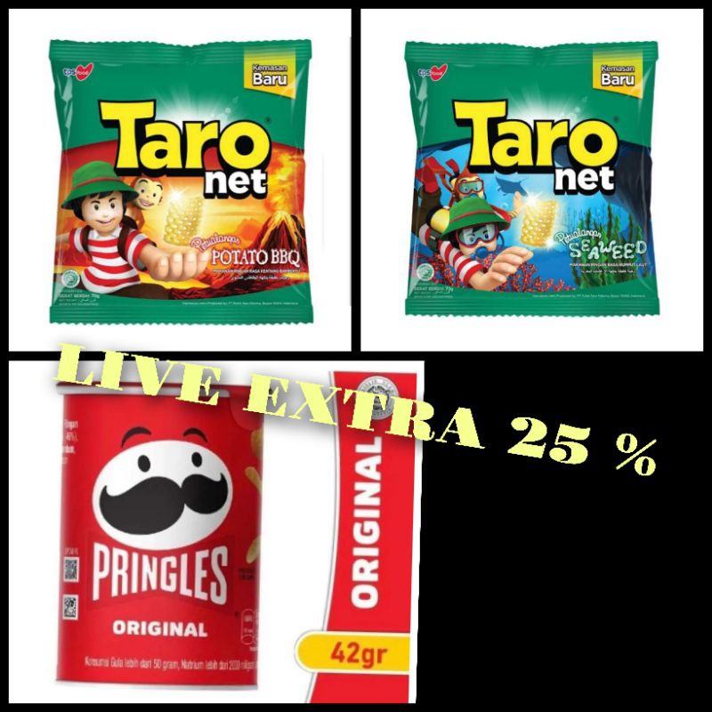 Jual Snack Chiki Taro 62 gr Pringles 42 gr ( LIVE EXTRA 25%) | Shopee ...