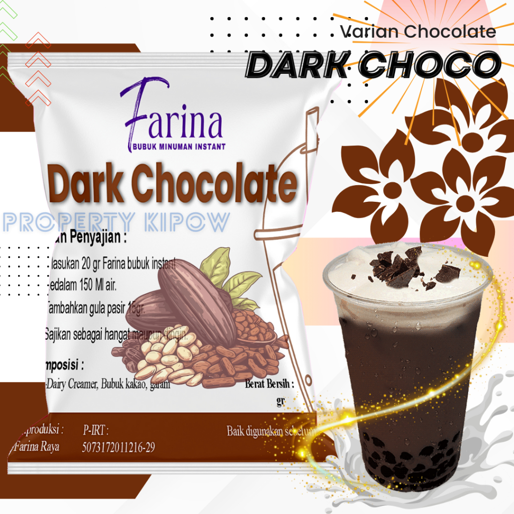 Jual FARINA Bubuk Minuman Dark Chocolate - Bubuk MInuman Dark Choco 1kg ...