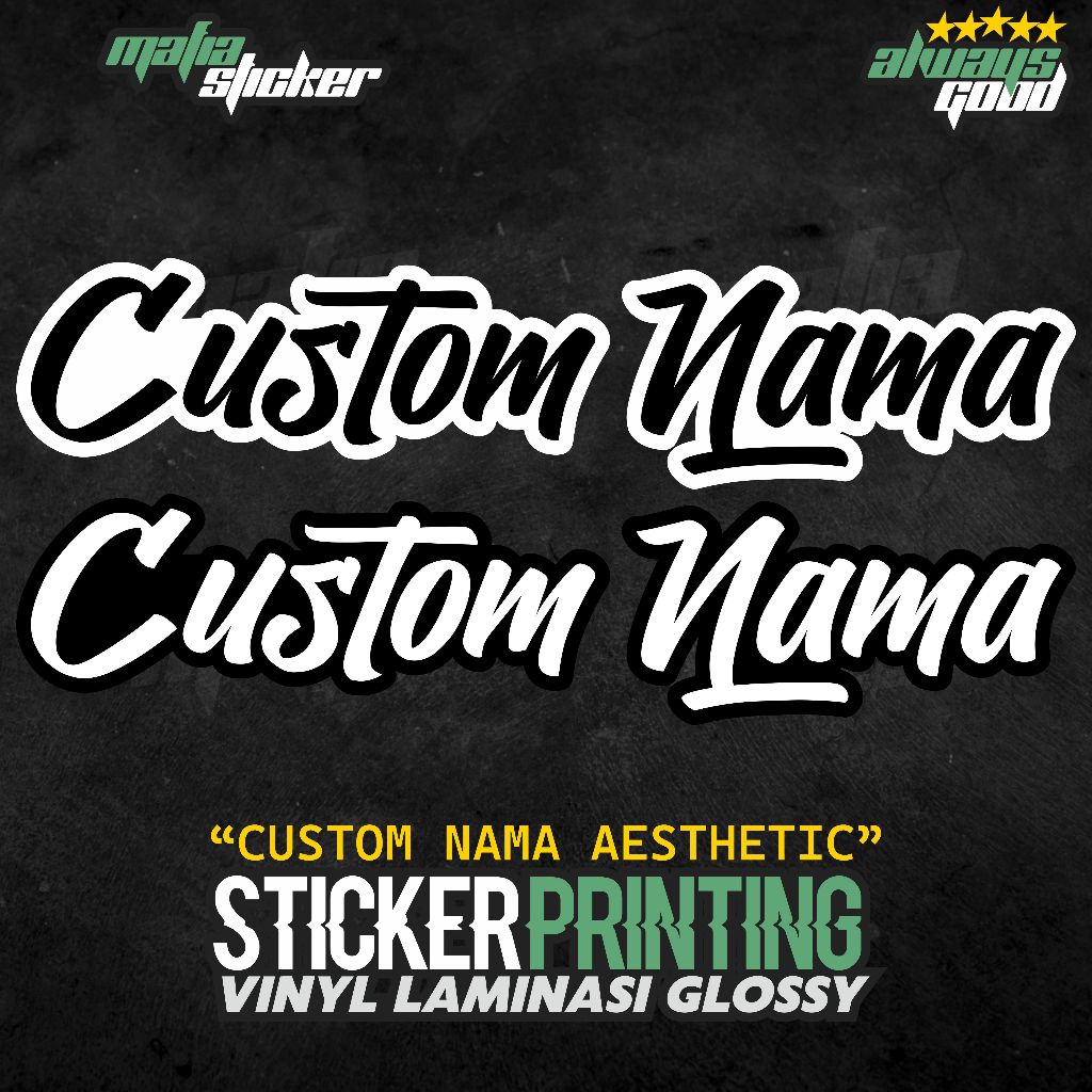 Jual STICKER/STIKER PRINT CUT CUSTOM NAMA FONT AESTHETIC 2 LAYER ...