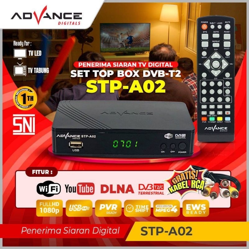 Jual Set Top Box Advance STP-A02 STB Penerima Siaran Digital Full HD - STP-A02 + HDMI | Shopee ...