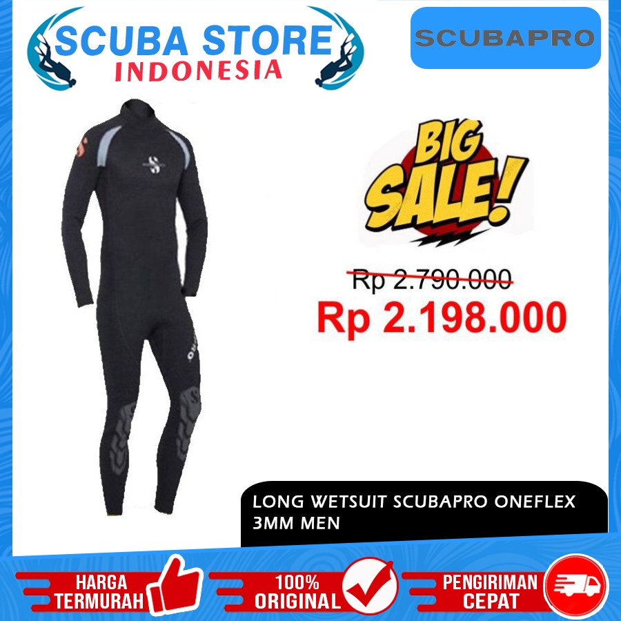 Jual Long Wetsuit Scubapro Oneflex 3mm Men Neoprene Baju Selam Panjang ...