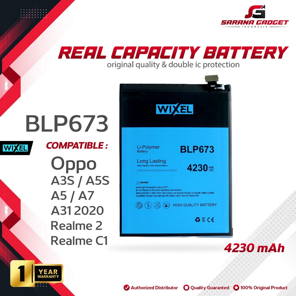 Jual WIXEL Baterai BLP673 Realme 2 C1 Oppo A31 2020 Real Capacity ...