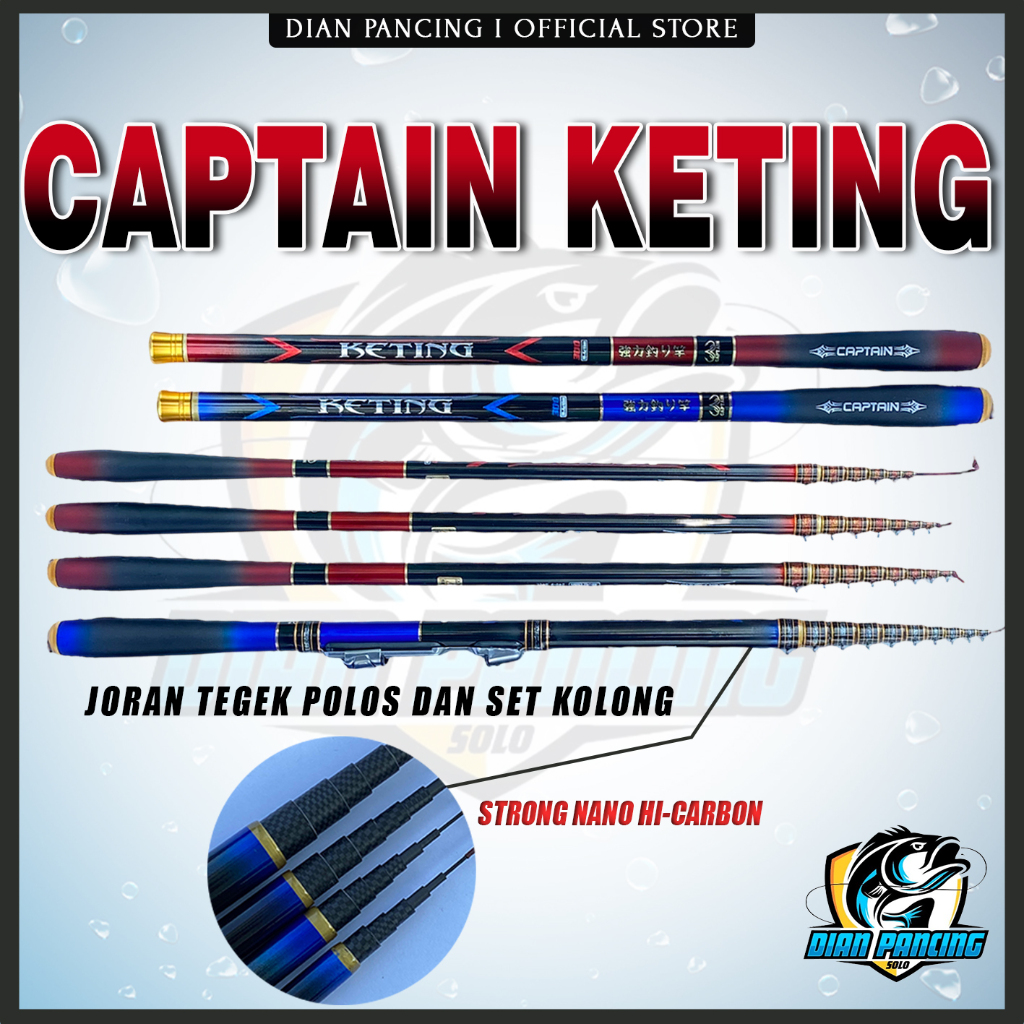 Jual Joran Tegek Captain KETING Ros Pendek Carbon Pole Strong Nano Hi ...