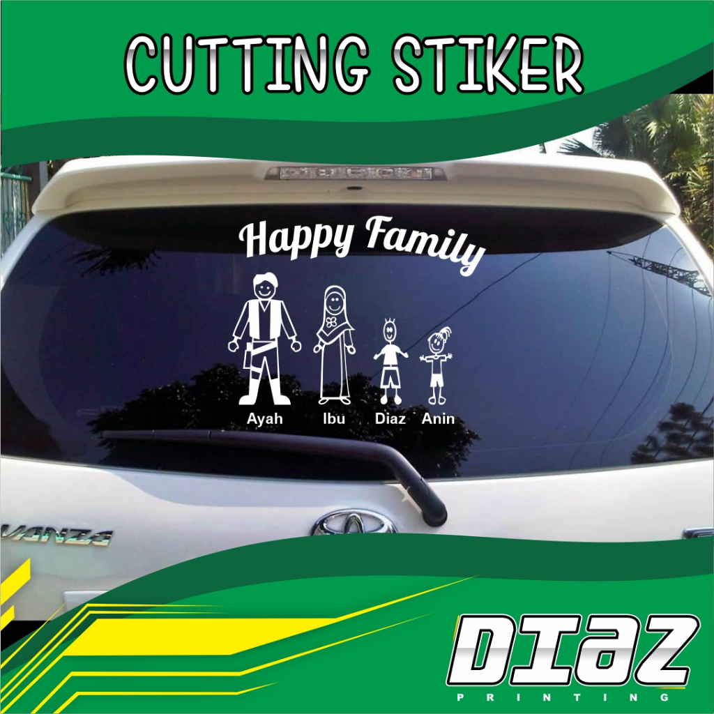 Jual Sticker happy family cutting stiker kaca mobil murah | Shopee ...