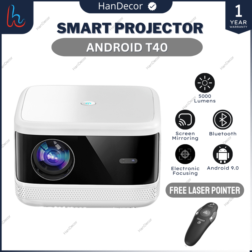 Jual Smart Proyektor T40 Android 9 | Proyektor Koneksi HP Android ...