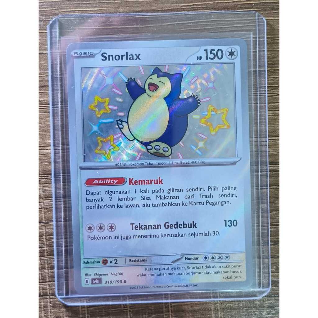 Jual Kartu Pokemon Original TCG sv4a 310/190 Snorlax Shiny Bahasa Indonesia | Shopee Indonesia
