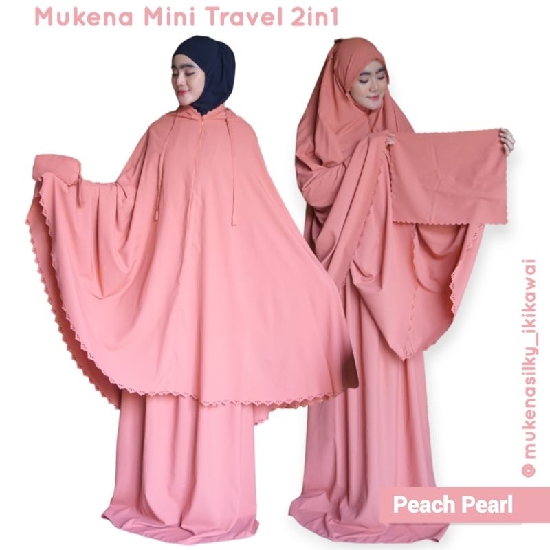 Jual Mukena Mini Travel 2in1 Premium (Peach Pearl) | Shopee Indonesia