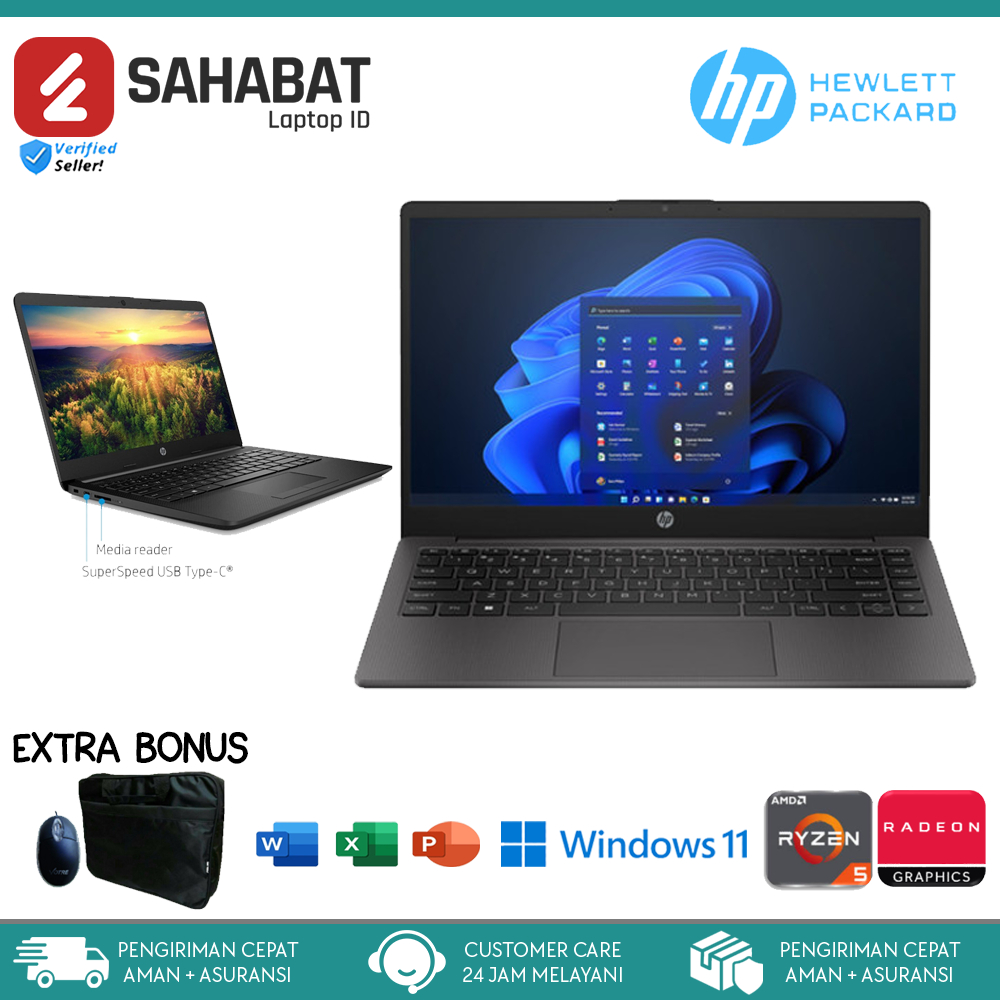 Jual Laptop Hp 245 G10 AMD Ryzen 5 7520U ram 8gb Radeon Graphics 14 ...