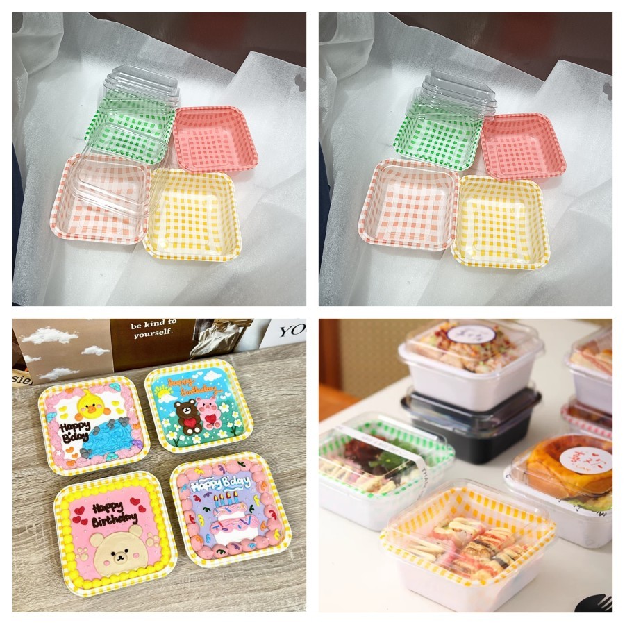 Jual 5Pc Kotak Motif Korean Cake Box Bento Premium Dessert Wadah Snack ...