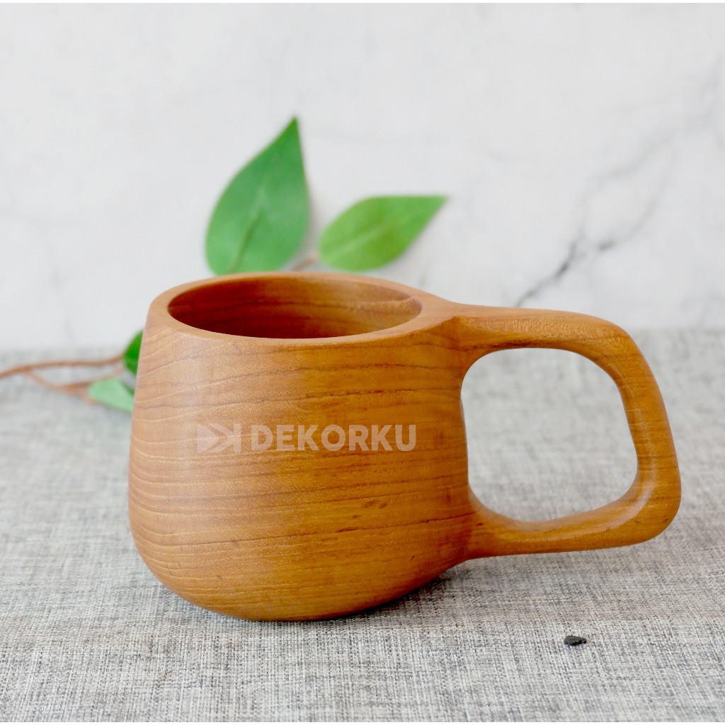 Jual Gelas / Cangkir / Mug / Cup Kayu Jati Kuksa | Shopee Indonesia