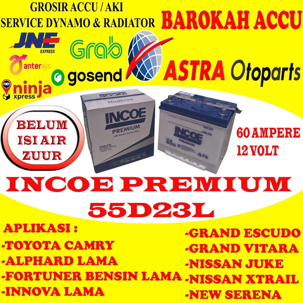 Jual AKI INCOE PREMIUM 55D23L , 60 AH ASTRA OTOPARTS | Shopee Indonesia