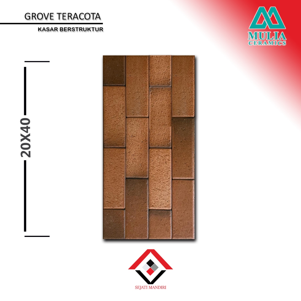 Jual keramik dinding 20x40 - motif batu alam - mulia terracota | Shopee ...