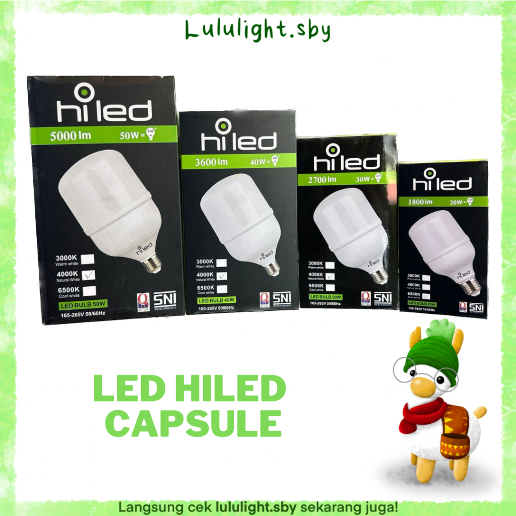 Jual Lampu Kapsul LED HILED 6500K 3000K 4000K E27 20w 30w 40w 50w putih ...