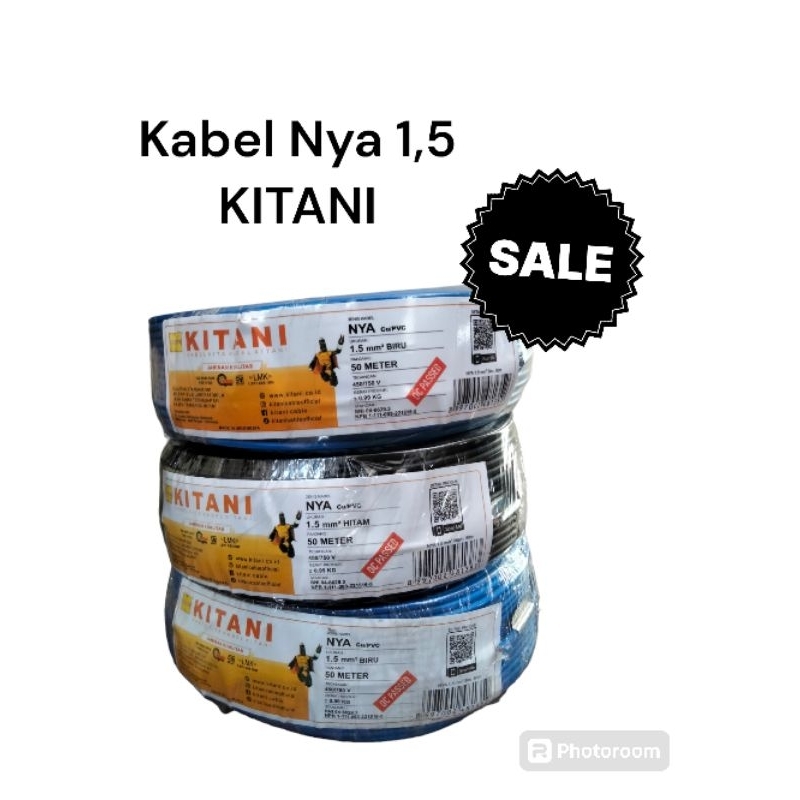 Jual KABEL NYA 1,5 KITANI / Kabel Instalasi listrik tunggal | Shopee ...