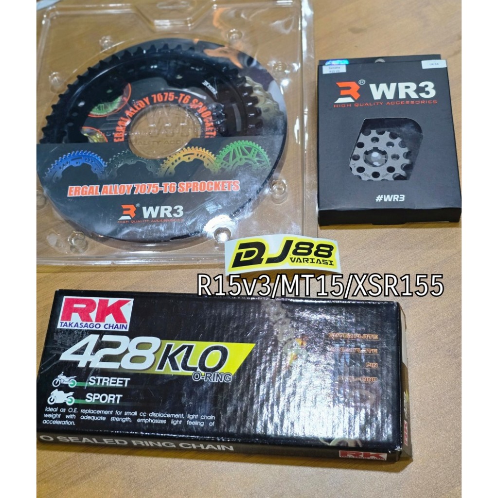 Jual Gear wr3 r15 v3 MT15 dan xsr155 set depan belakang rantai oring ...