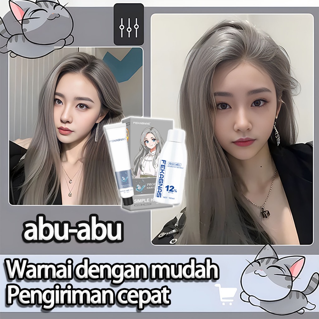 Jual 【Model terbaru】FEKAGNAS cat rambut ash brown*200ml Tidak perlu ...