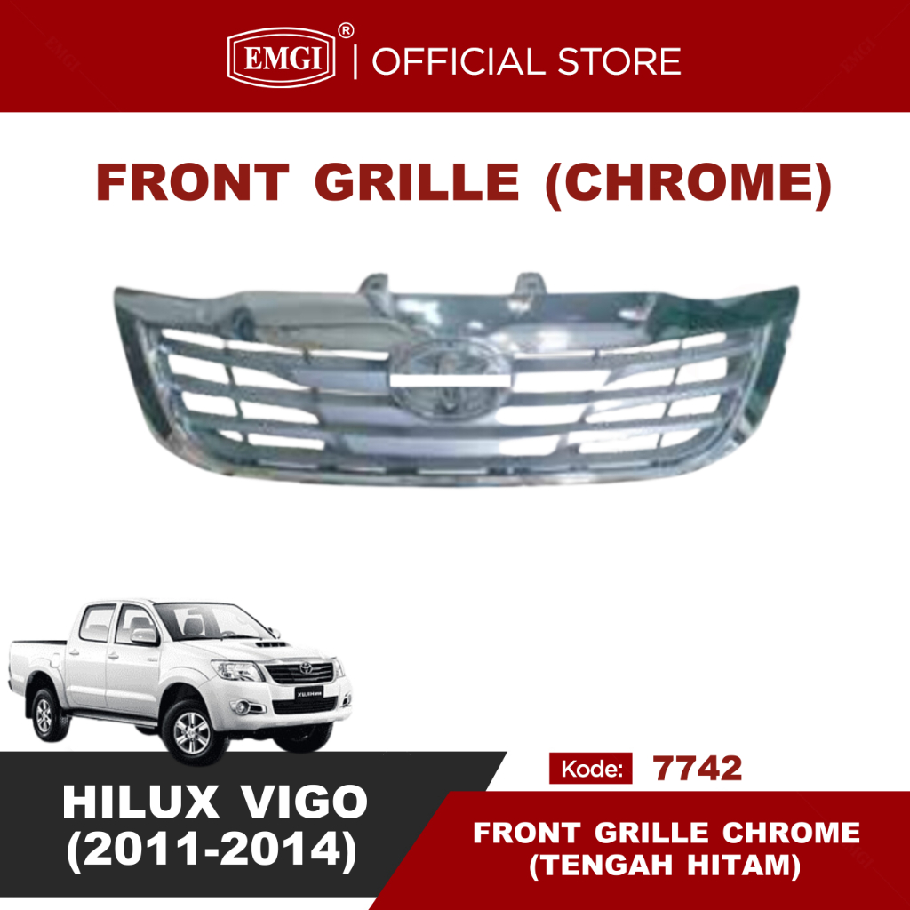 Jual EMGI - Front Grille-Hilux Vigo (2011-2015)-CHROME | Shopee Indonesia