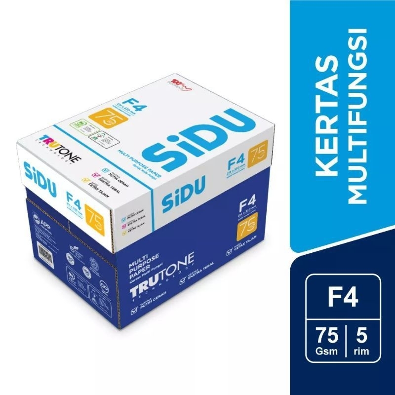 Jual Kertas HVS F4 Folio 75 Gram SiDU Sinar Dunia 1 Dus ( Instan ...