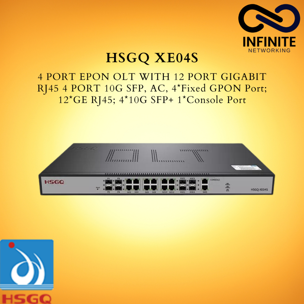 Jual HSGQ XE04S 4 PORT EPON OLT WITH 12 PORT GIGABIT RJ45 4 PORT 10G SFP, AC, 4 Fixed GPON Port ...