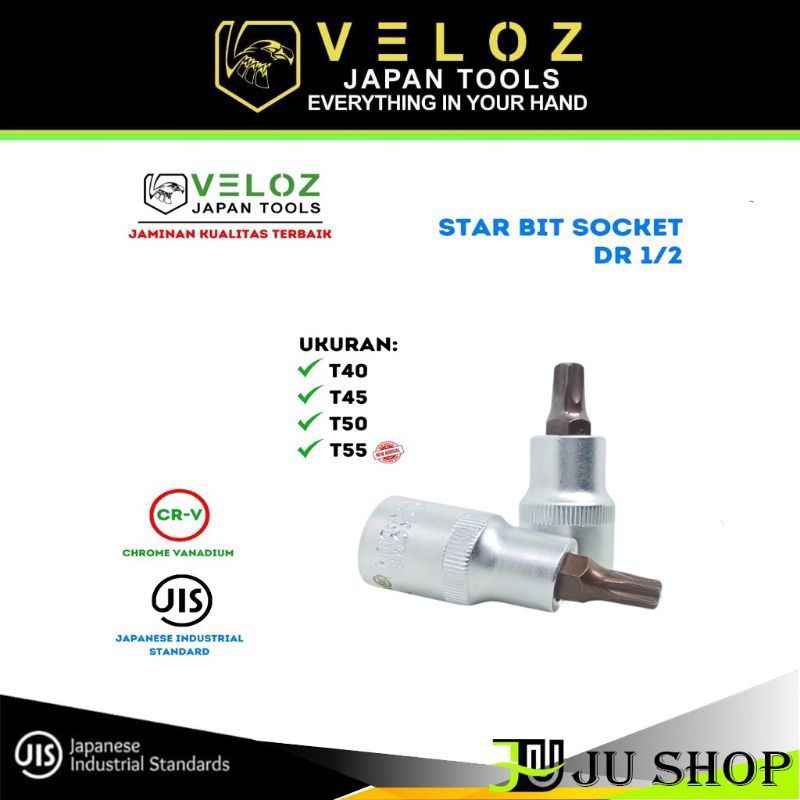 Jual VELOZ STAR BIT socket 1/2" T40/T45/T50/T55 kunci sock bintang ...