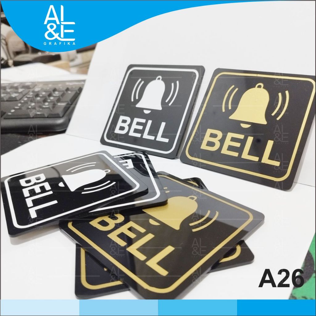 Jual A26 - Acrylic Sign, Stiker Akrilik Bell, Tahan Air, Tidak Pudar ...