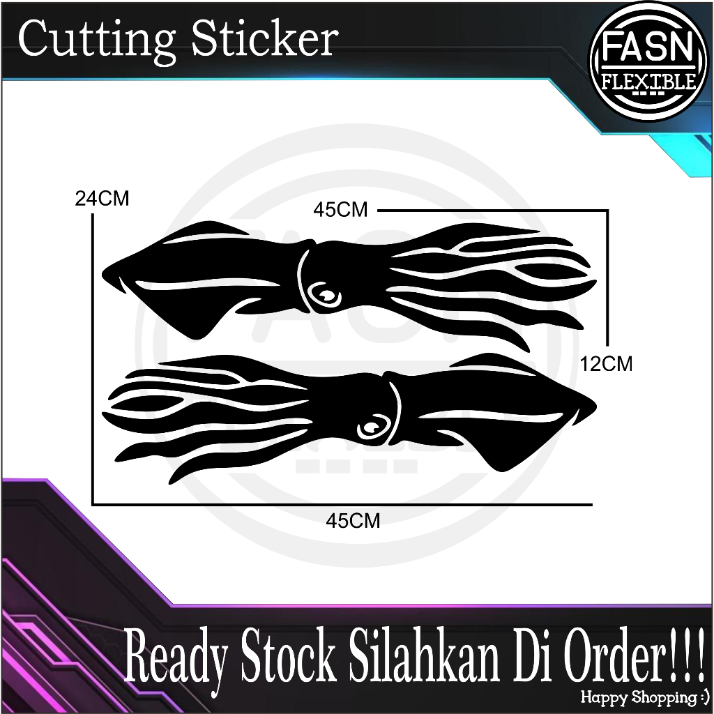 Jual Sticker Cumi Cumi Kanan Kiri (Cutting Sticker) | Shopee Indonesia