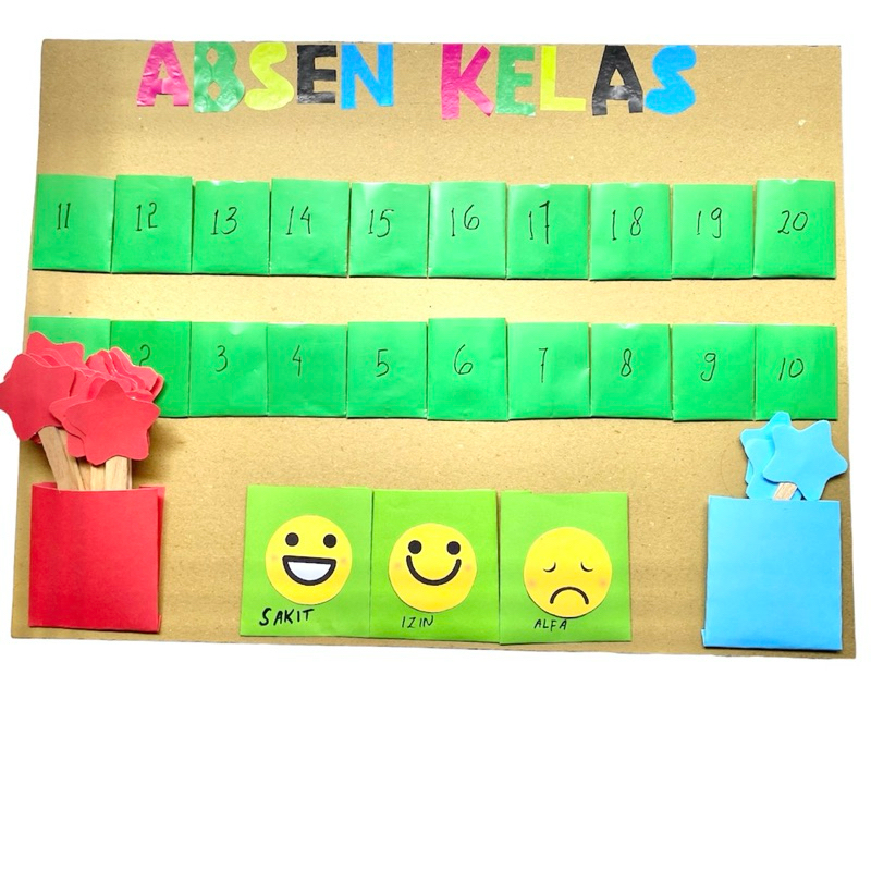 Jual Prakarya Absensi Kelas Dinding SD Kerajinan Tangan | Shopee Indonesia