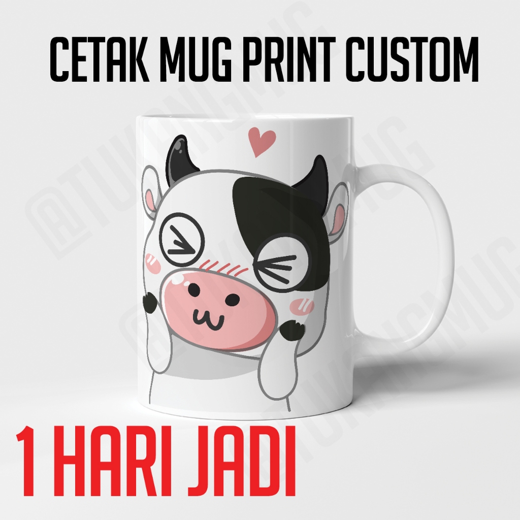 Jual Mug Sapi Lucu Bisa tambah Nama - Custom Nama | Shopee Indonesia