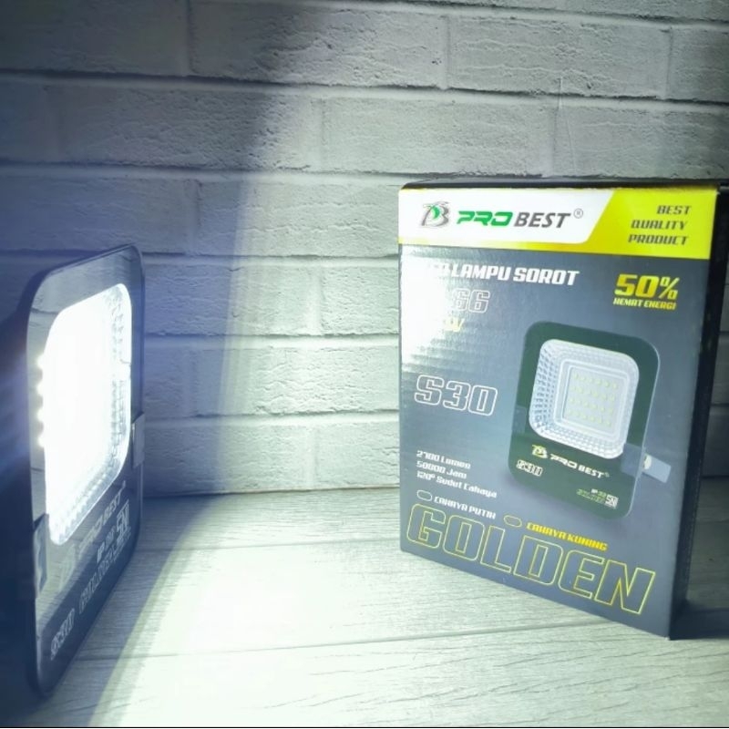 Jual PROBEST GOLDEN LAMPU SOROT LED 30W FLOOD LIGHT CAHAYA PUTIH IP66 SNI | Shopee Indonesia