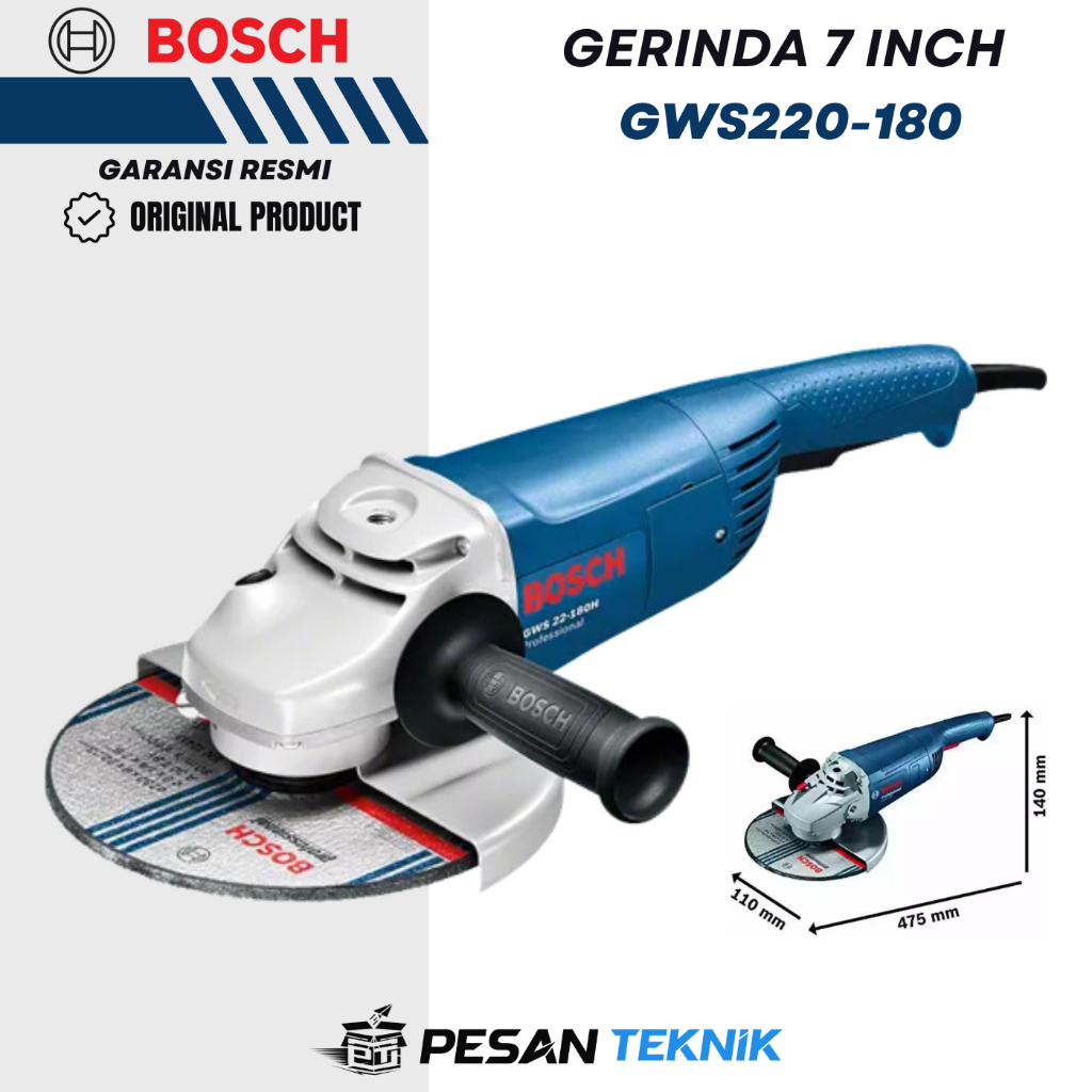 Jual Mesin Gerinda 7 inch Mesin Potong Angle Grinder BOSCH GWS220-180 ...