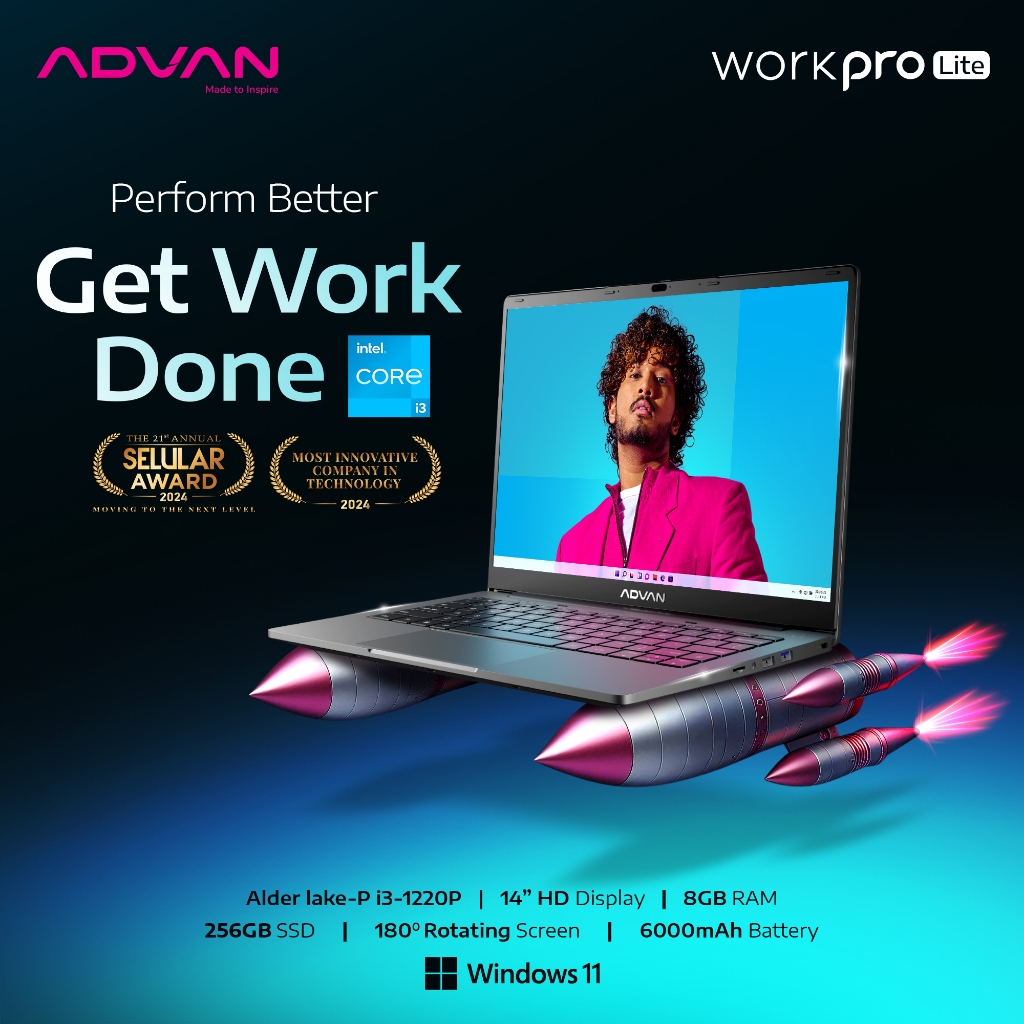 Jual ADVAN Laptop Workpro Lite Intel i3 Notebook 14" 8GB 256GB Windows ...
