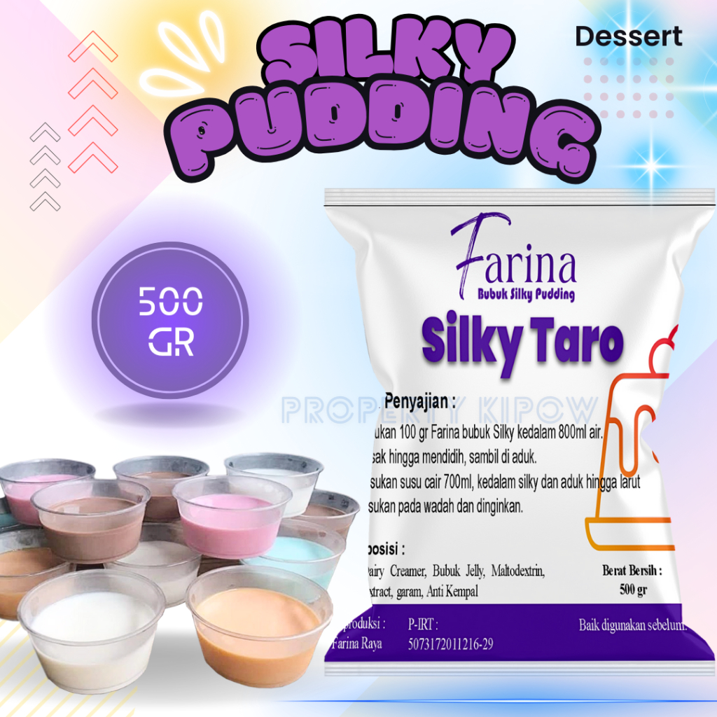 Jual Bubuk Silky Pudding Rasa Taro # Silky Pudding Taro # Topping ...