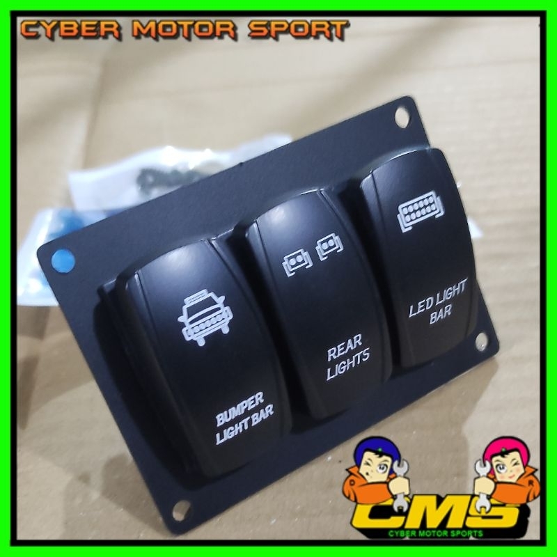 Jual Saklar 3in1 untuk 3 lampu . Saklar lampu mobil 12v 24v . 3 switch ...