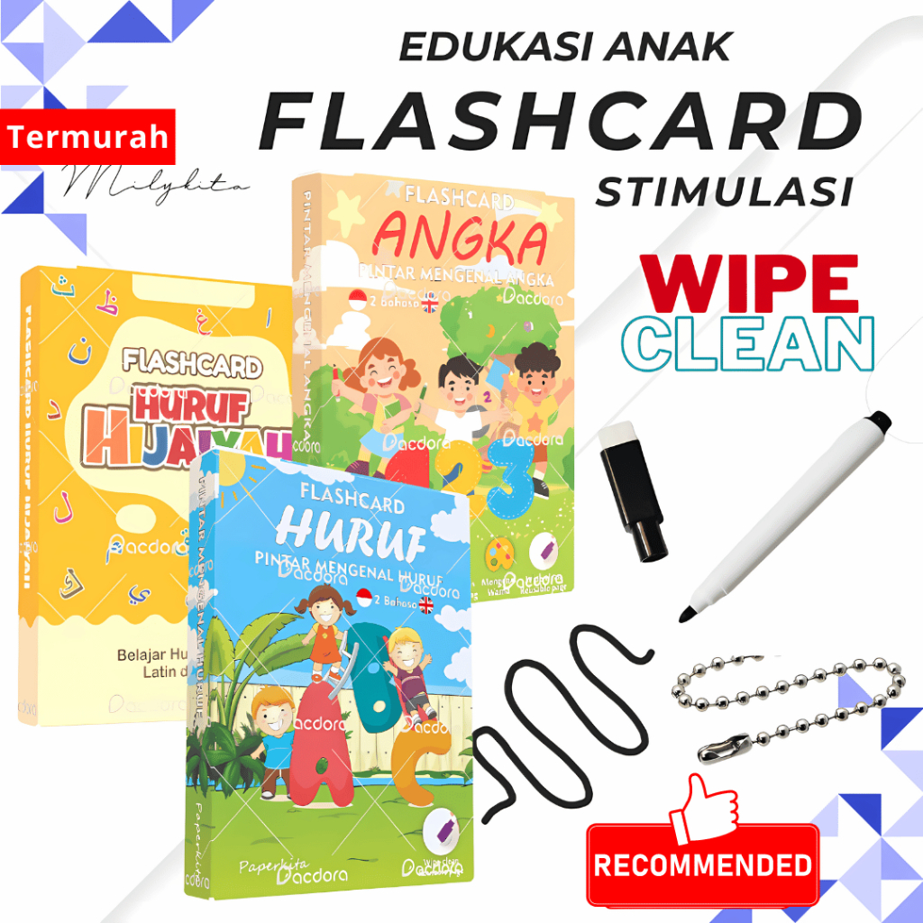 Jual Kartu Flash Card Huruf Angka Wipe Clean Edukasi Anak Flashcard ...