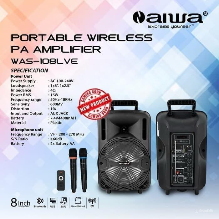 Jual Speaker Portable Meeting Wireless AIWA Was - 108LVE (Original ...