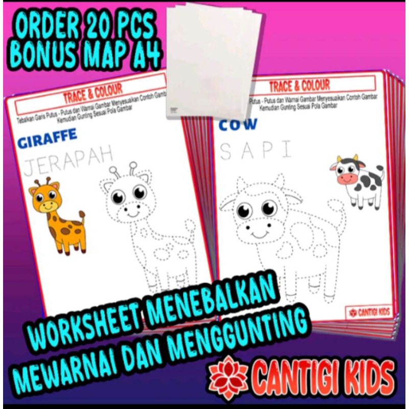 Jual Worksheet Mewarnai Anak - Lembar Edukasi Anak | Shopee Indonesia