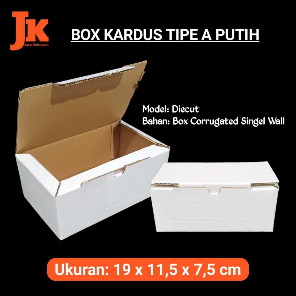 Jual KARDUS A PUTIH KOTAK BOX KARTON CORRUGATED DIE CUT PUTIH KECIL ...