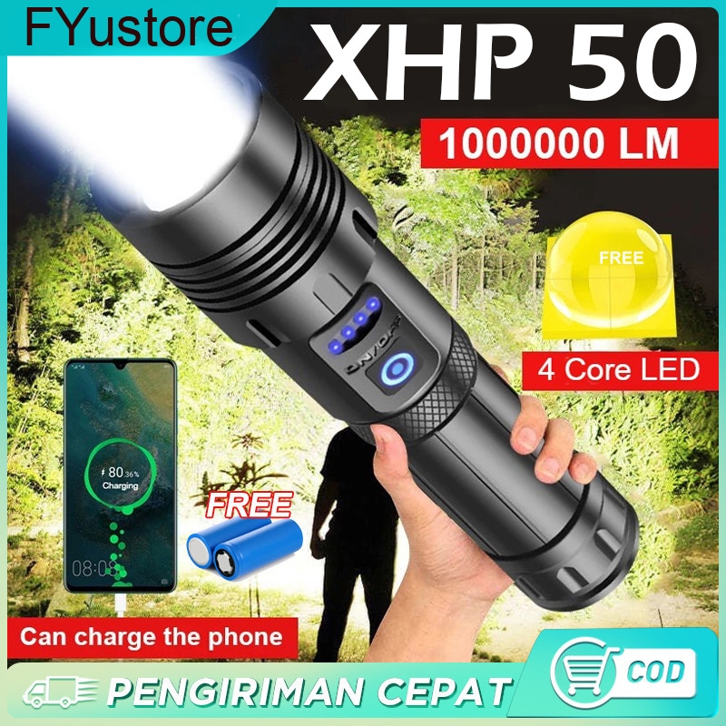 Jual FYustore Paket lengkap Senter LED Tactical 100000 Lumens Xhp 50 ...