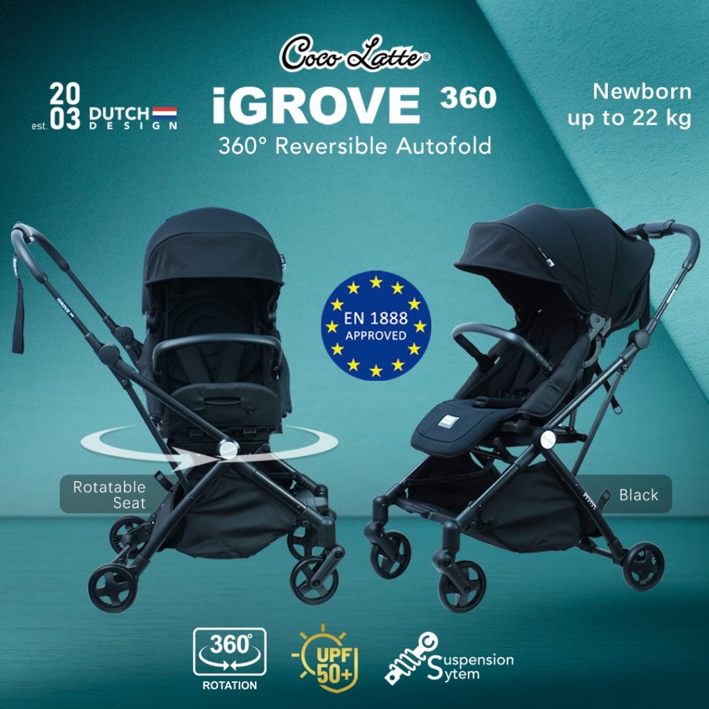 Jual COCOLATTE IGrove 360° Reversible Autofold Stroller | Shopee Indonesia