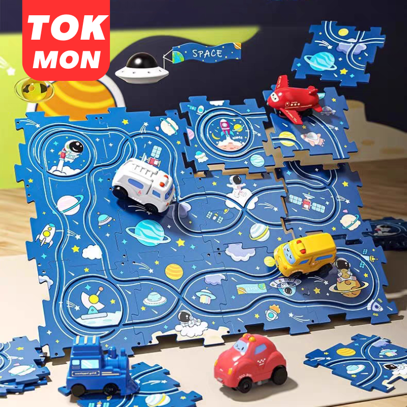Jual Mainan Trek Puzzle Elektrik DIY Mobil Pesawat Cepat Automatic Move ...