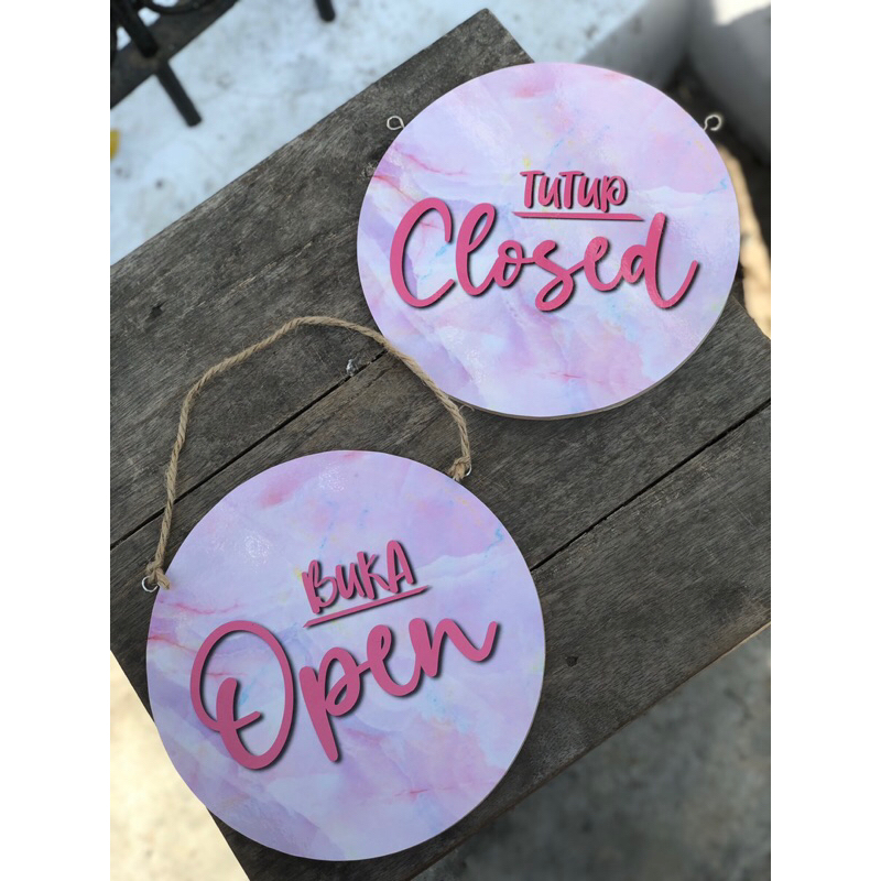 Jual Rubby - Walldeco Hiasan pintu toko / butik Open Close / Papan Buka ...