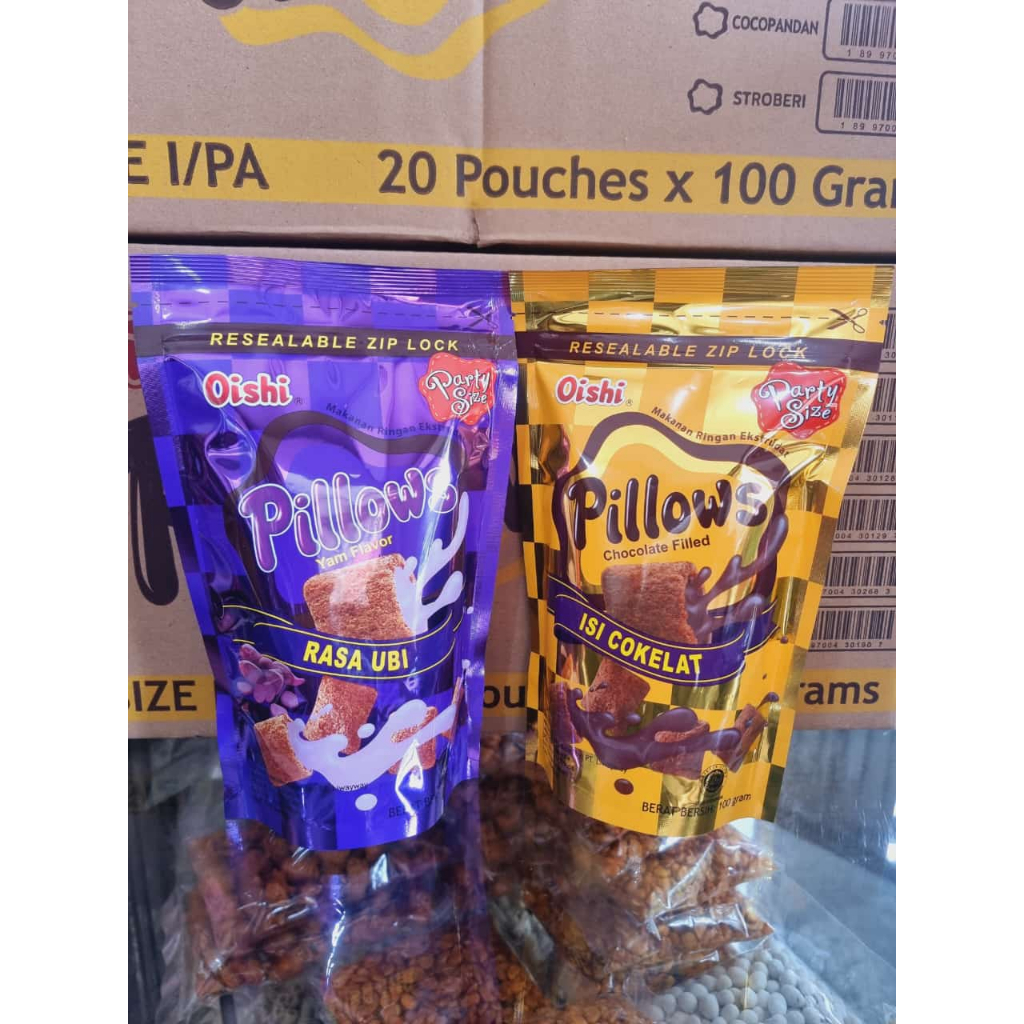Jual Oishi | Pillows Rasa Ubi dan Coklat 100gr | Shopee Indonesia