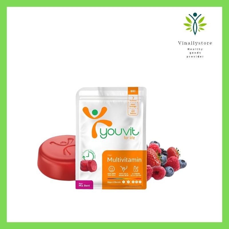 Jual Youvit Multivitamin Gummy Rasa Mix Berri Sachet isi 7 gummy ...