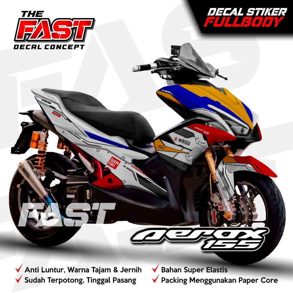 Jual Decal Stiker Variasi Fullbody Aerox 155 VVA Old Gundam - Dekal ...