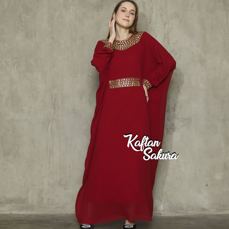 Jual Kaftan Payet Mewah Kaftan Payet Lebaran Terbaru Syari warna Hitam ...