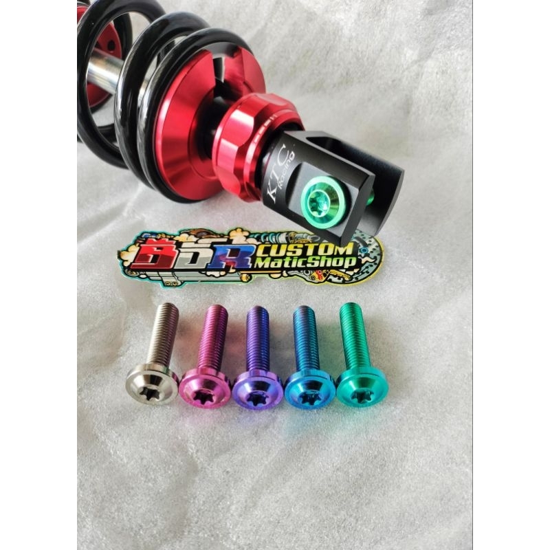 Jual Baut sok belakang titanium original gr5 baut sok belakang mio beat ...